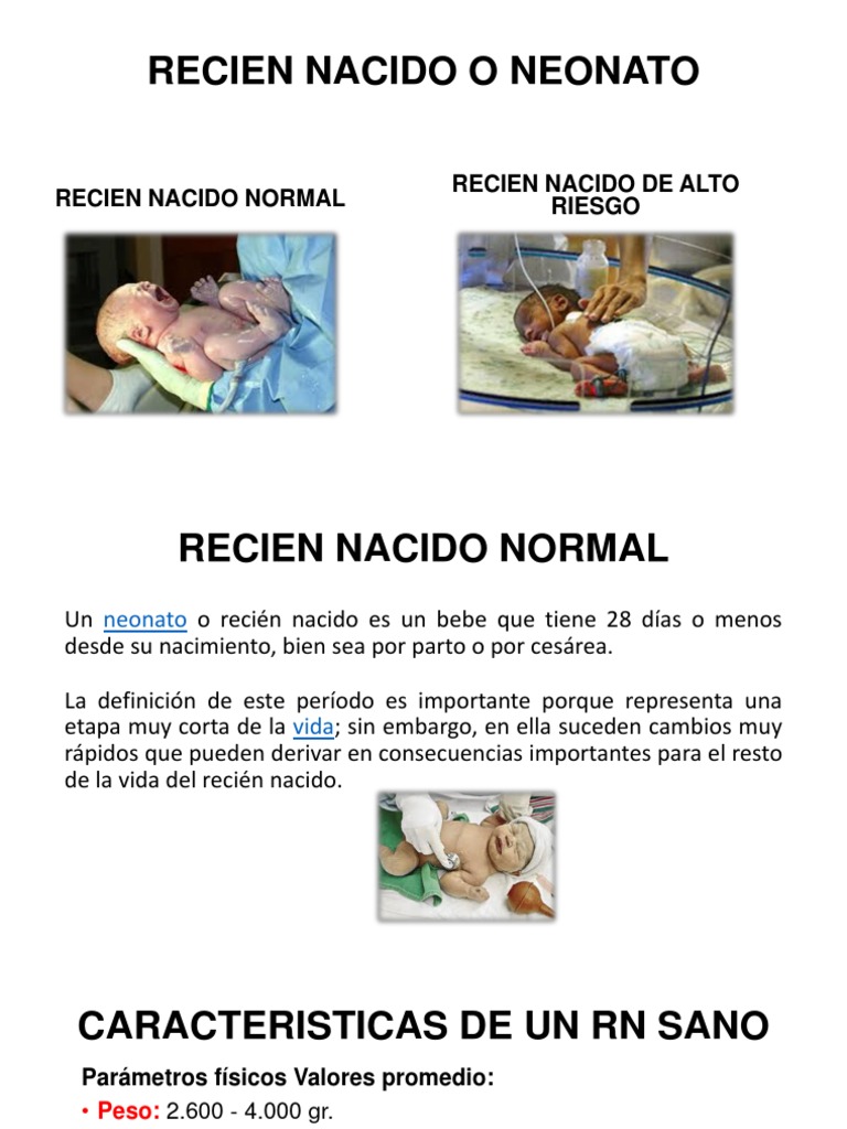 1 Recien Nacido o Neonato | PDF | Infantes | Medicina