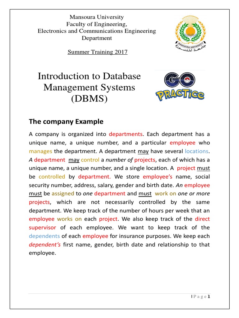 Practical Examples On Database Management Systems | PDF | Data Model | Databases