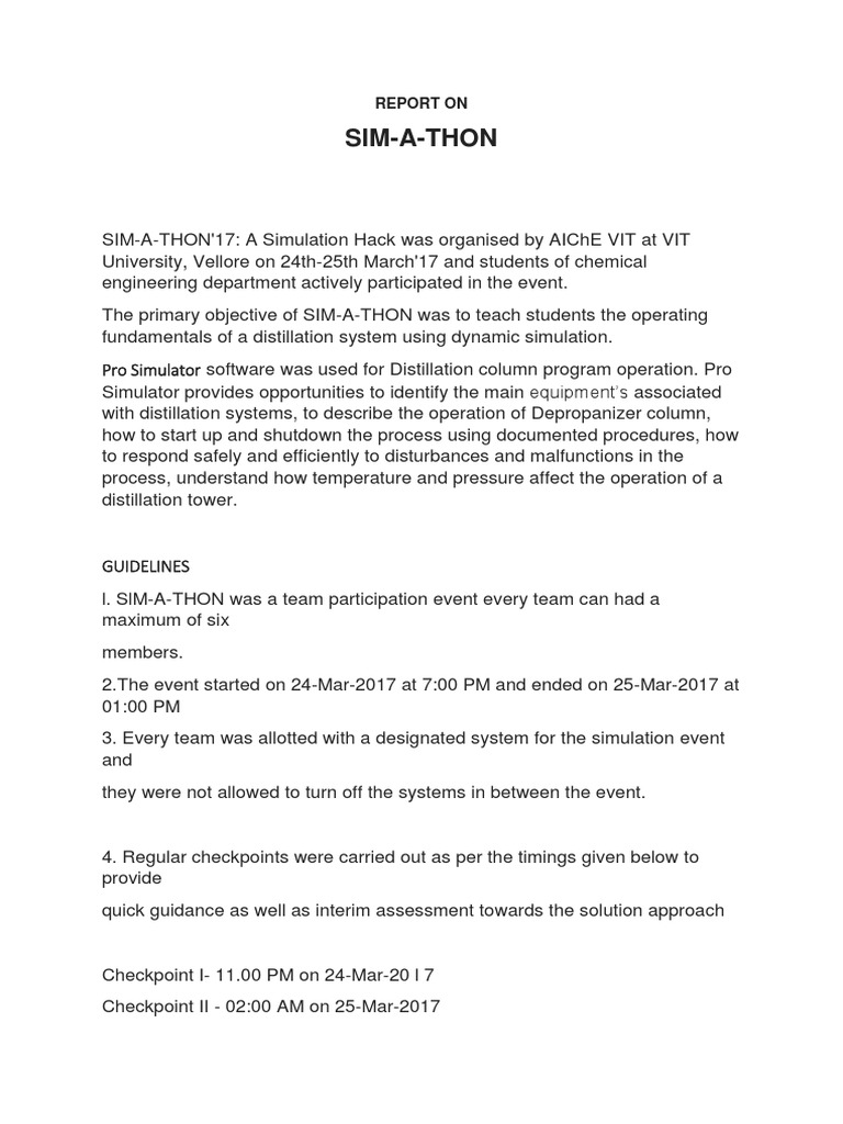 Report On Sim | PDF | Distillation | Propane