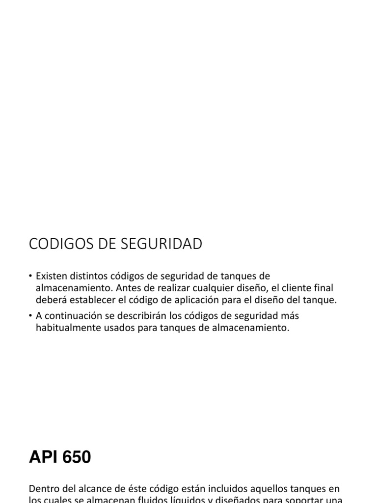 Codigos de Seguridad para Tanques de Almacenamiento | PDF