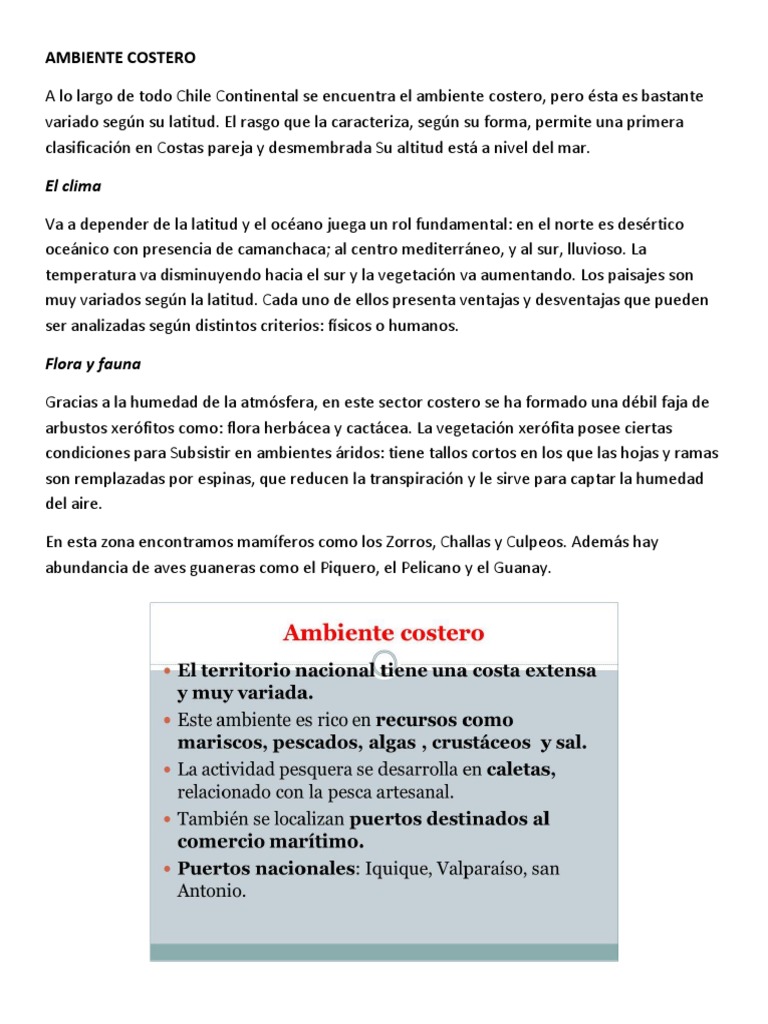 Ambiente Costero | PDF