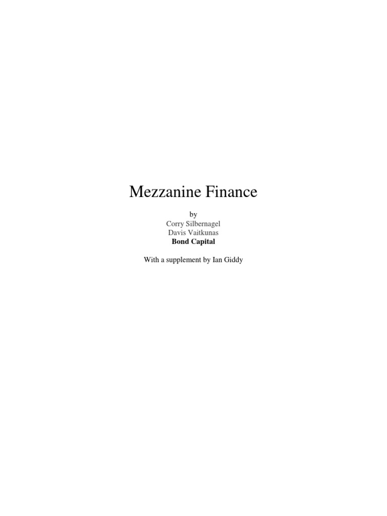 Mezzanine Finance Explained PDF | PDF | Mezzanine Capital | Debt