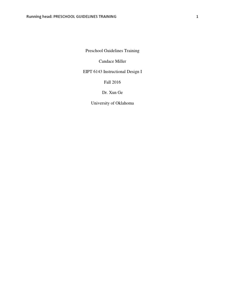 Preschool Guidelines Training Overview | PDF | Child Care | Relationships