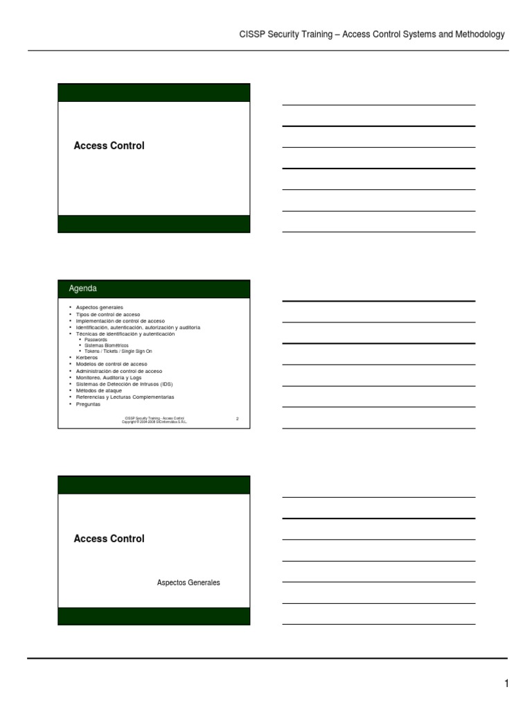 CISSP - 05 - Access Control v3 | PDF | Autenticación | Cibercrimen