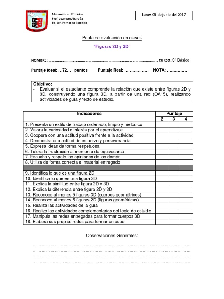 Pauta de Trabajo en Clases | PDF