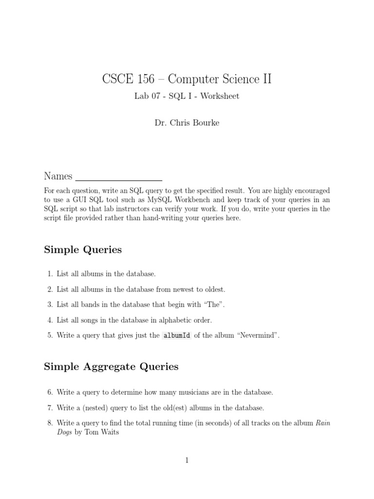 Lab07-SQL01-Worksheet.pdf | Sql | Information Retrieval