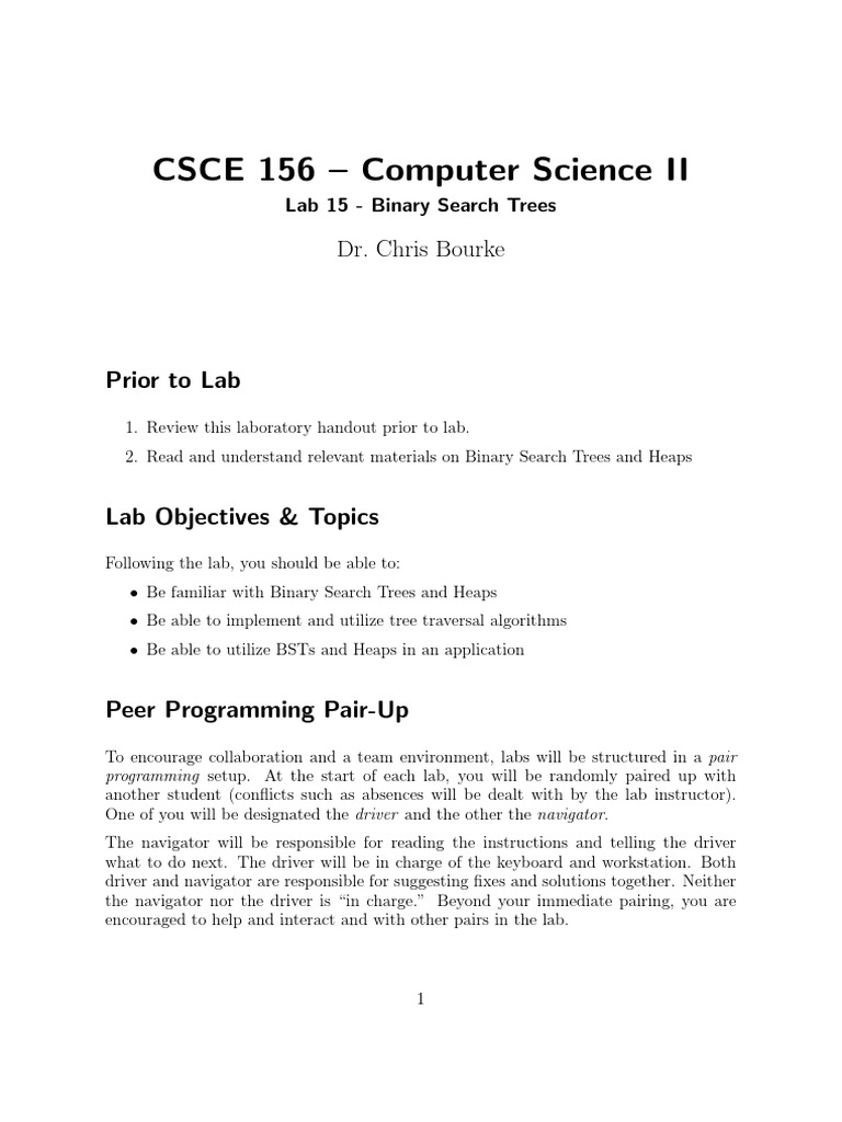 Lab15 BST PDF | PDF | Algorithms | Computer Data