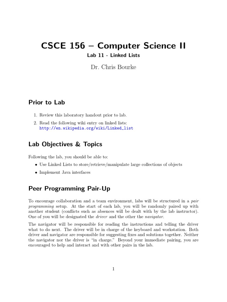 Lab11 LinkedLists PDF | PDF | Array Data Type | Class (Computer Programming)