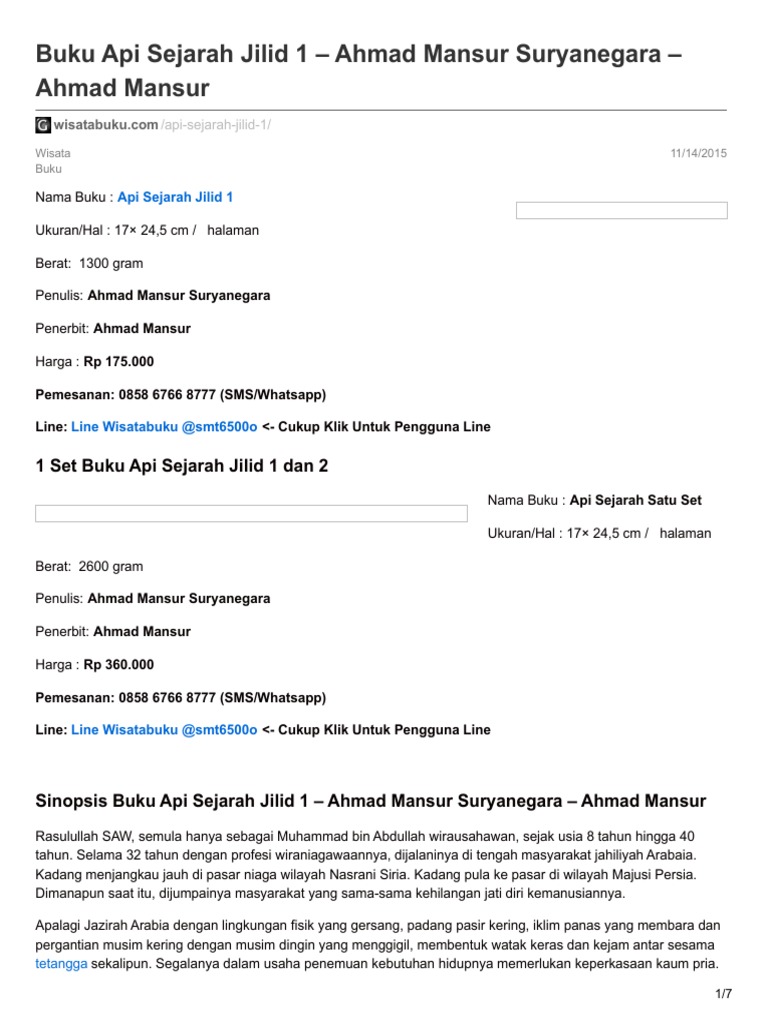 Buku API Sejarah Jilid 1 Ahmad Mansur Suryanegara Ahmad Mansur | PDF