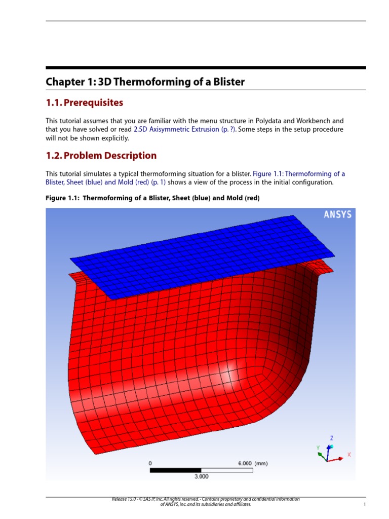 Polyflow BMTF WS01 Thermoforming of A Blister | PDF | Finite Element Method | 3 D Computer Graphics