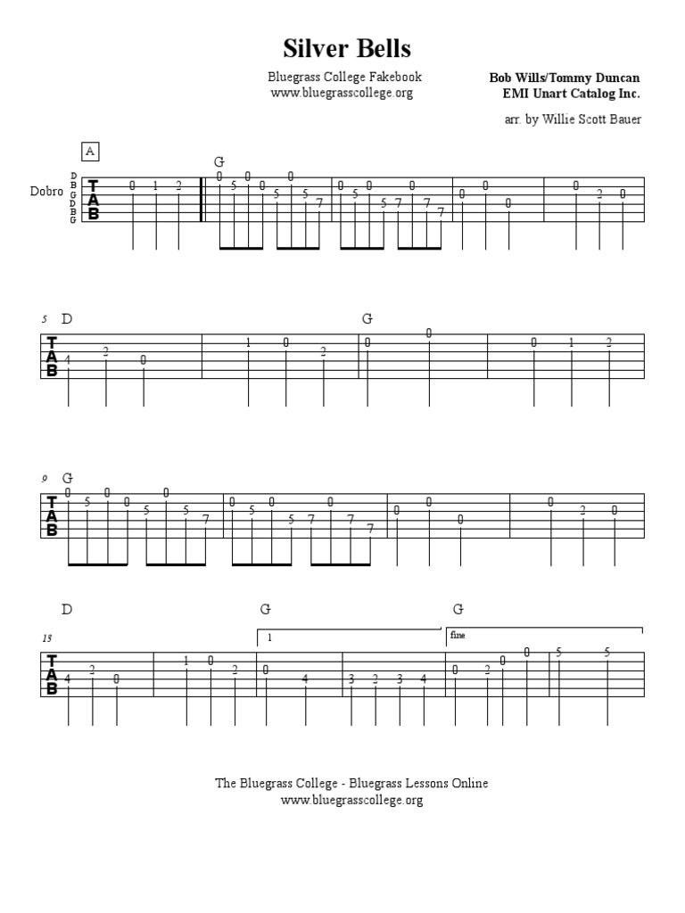 Silver Bells: Bluegrass College Fakebook | PDF | Leisure