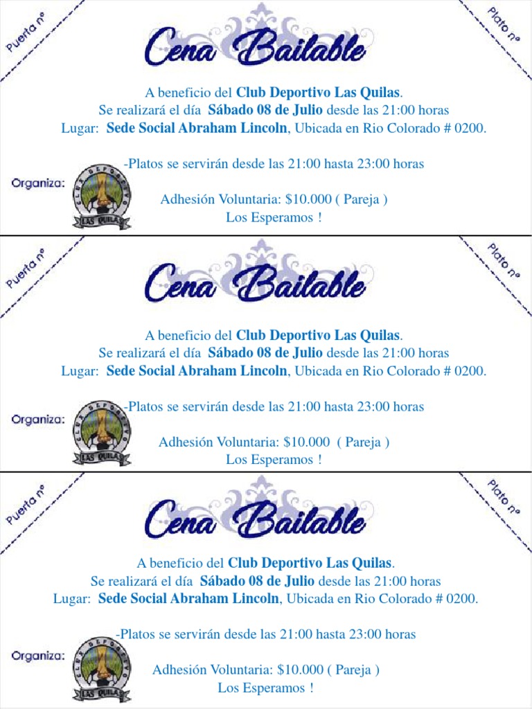 Editable Cena Bailable | PDF