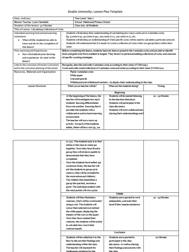 Money Lesson Sequence | PDF | Lesson Plan | Mentorship