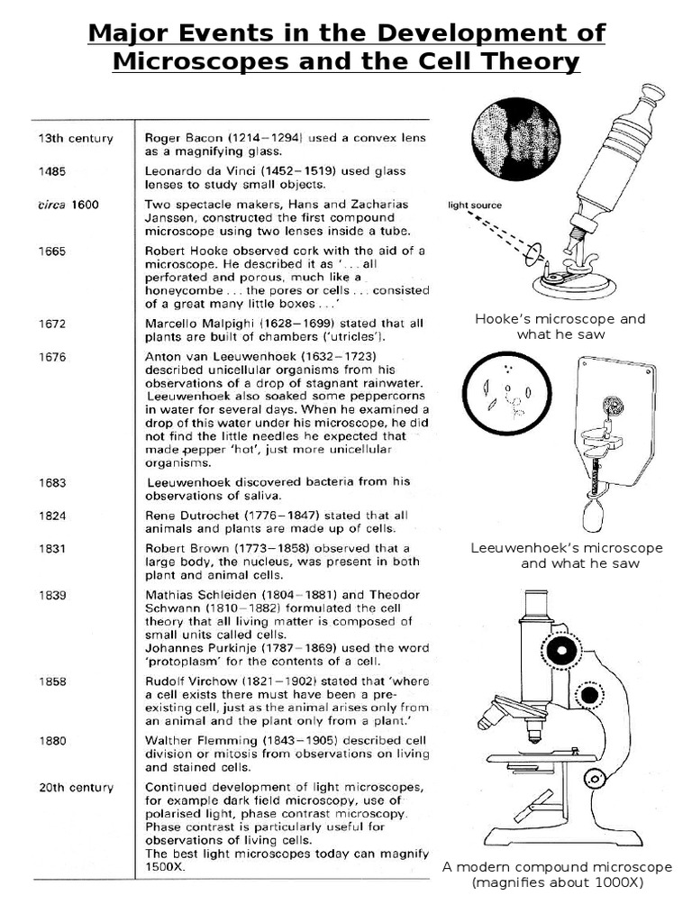 HO Development of Microscope & Cell Theory | PDF