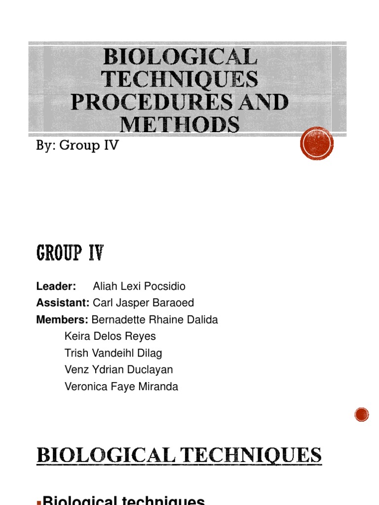 Biological Techniques Procedures and Methods - Asceptic Technique1 ...