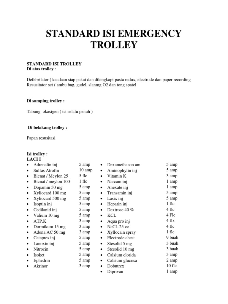 Standard Isi Emergency Trolley | PDF