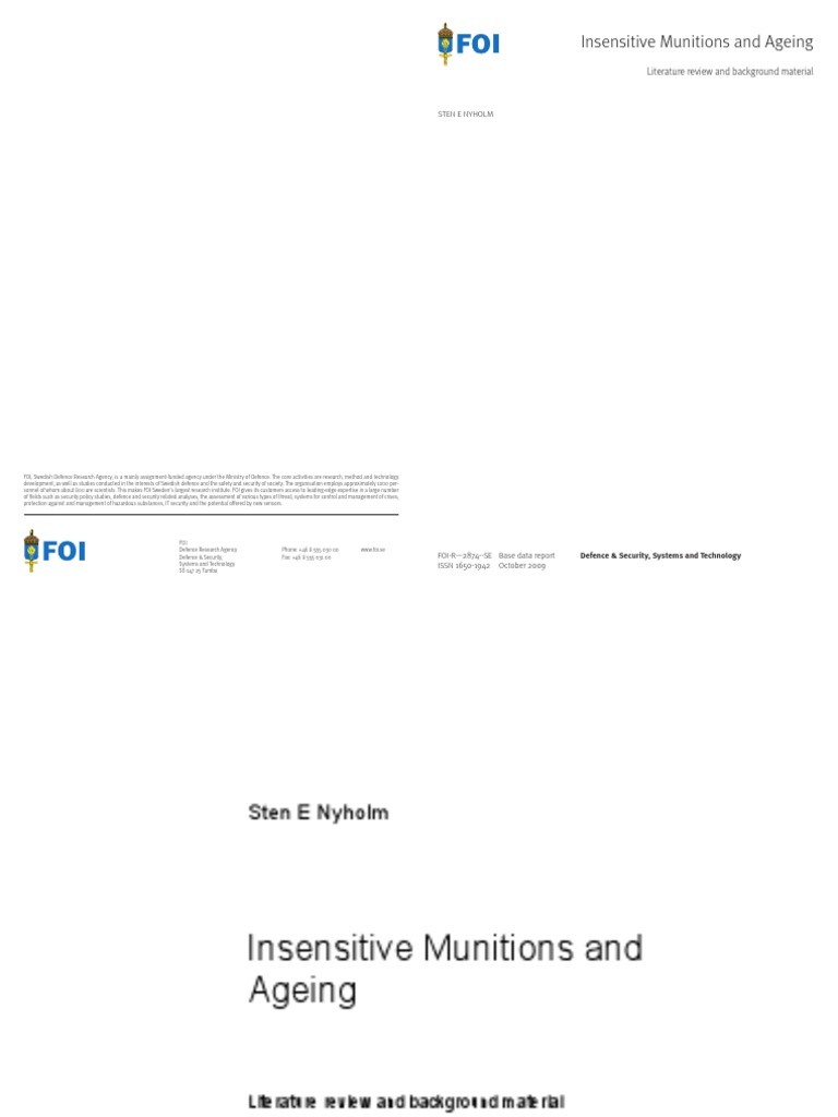Insensitive Munitions Ageing | PDF | Explosive Material | Ammunition
