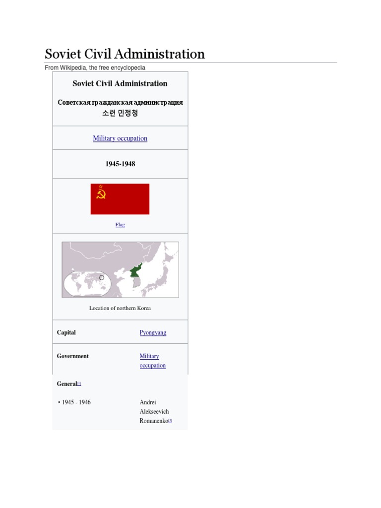 Soviet Civil Administration | PDF | North Korea | World Politics