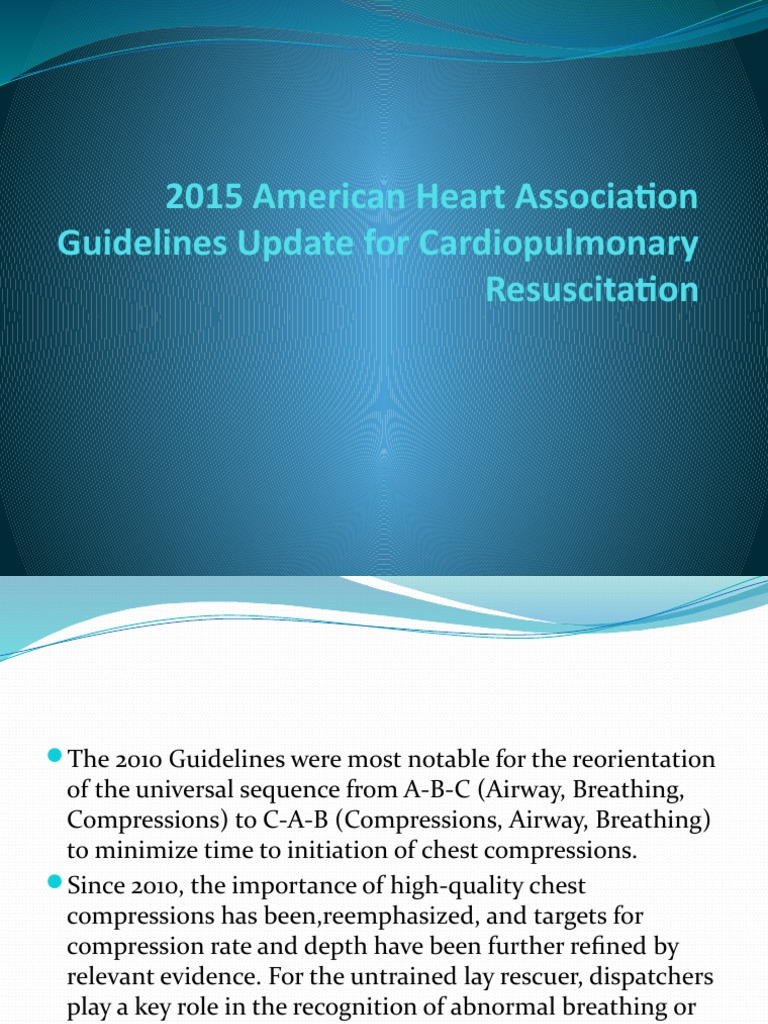 2015 American Heart Association Guidelines Update For Cardiopulmonary ...
