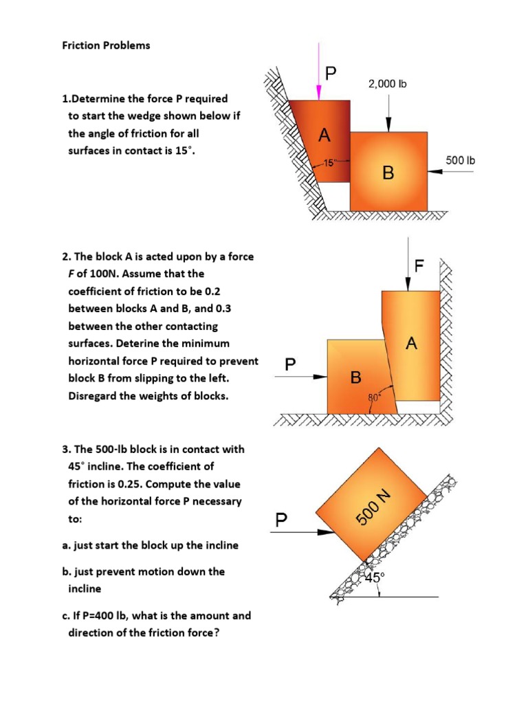Friction+Problem+Set | PDF | Science & Mathematics