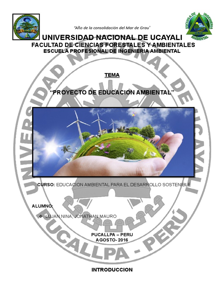 Proyecto de Educacion Ambiental - Jonathan Mauro Lujan Nina | PDF ...