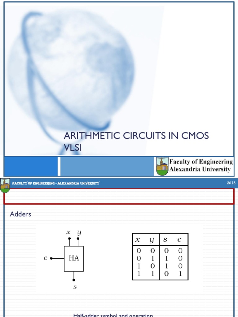 Arithmetic Circuits in CMOS VLSI | PDF | Digital Electronics | Computer Architecture