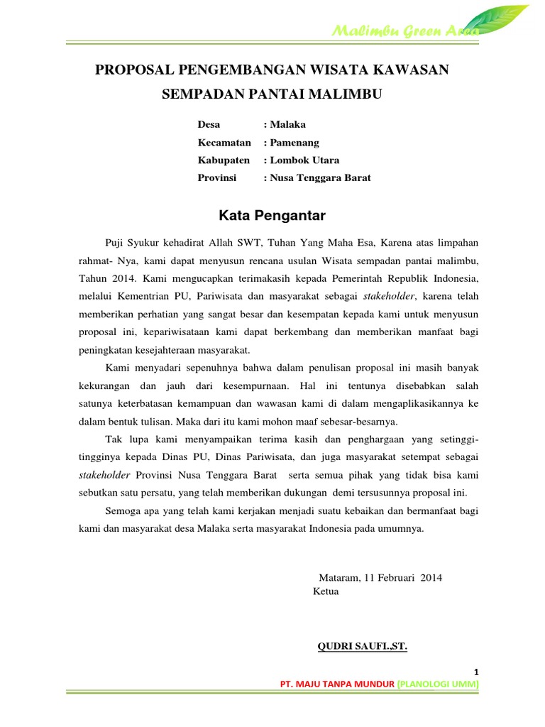 Proposal Pengembangan Wisata Kawasan Sem | PDF
