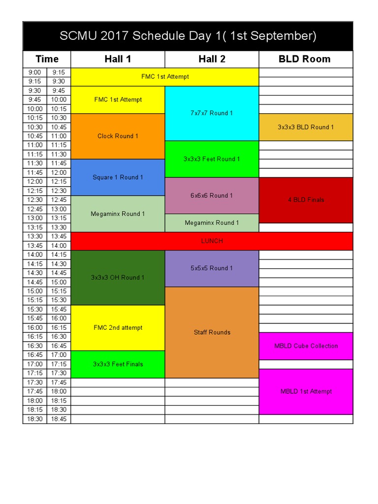 S Cmu 2017 Schedule | PDF