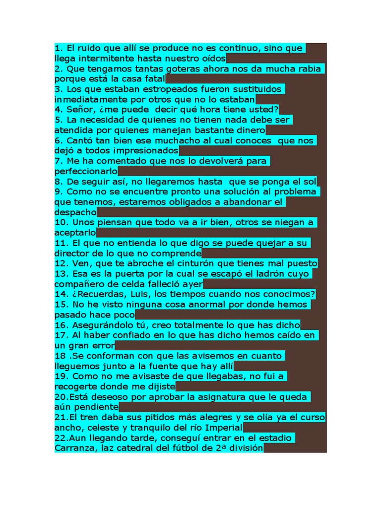 Oraciones Mezcladas | PDF