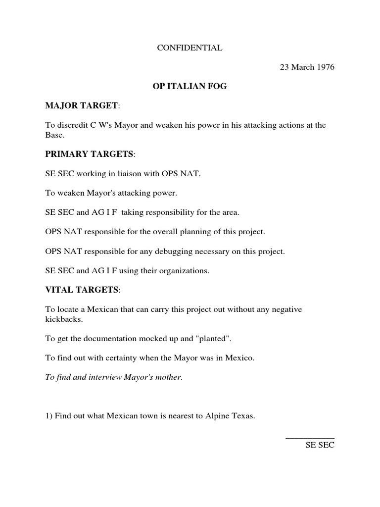 Operation Italian Fog | PDF | Violence