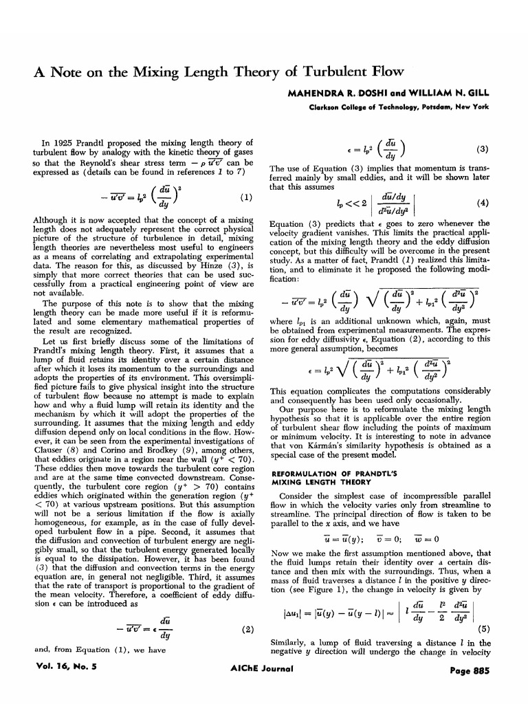 Prandtl Mixing | PDF | Turbulence | Fluid Dynamics