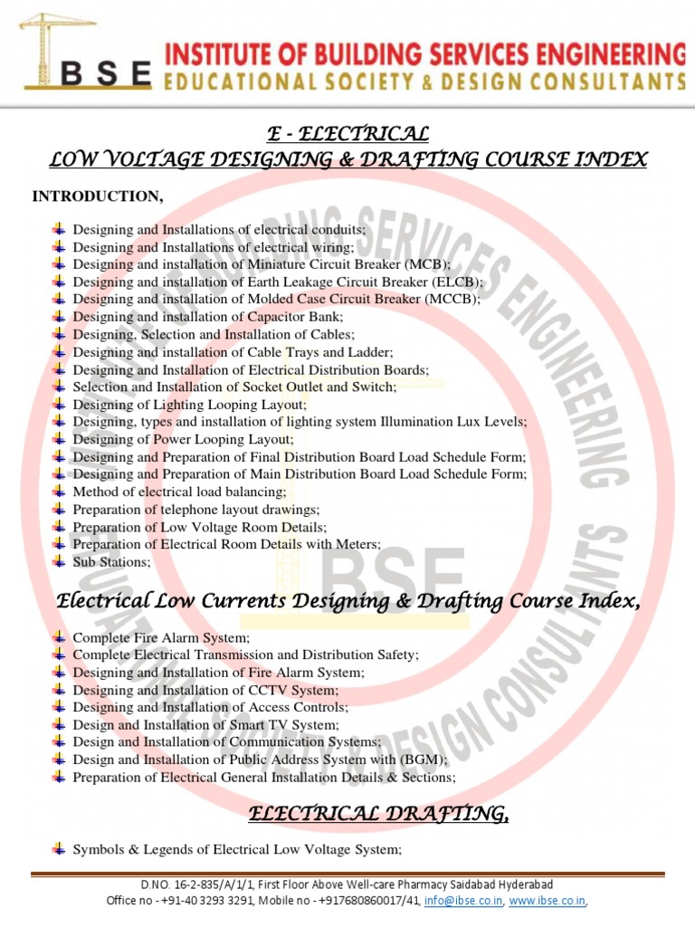 ELV Design and Drafting Course Overview | PDF | Electric Power ...