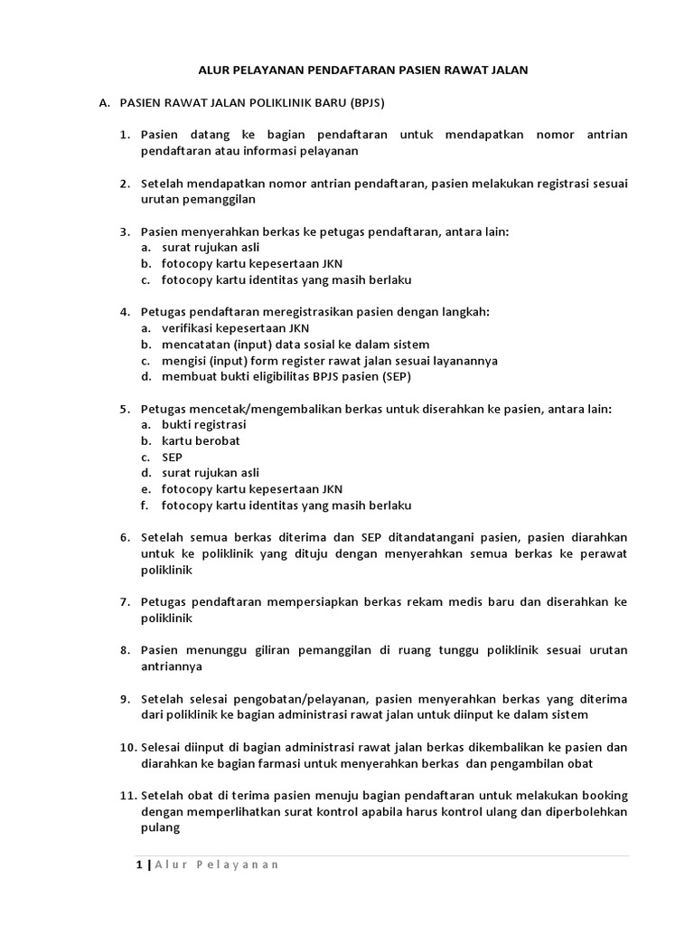 Alur Pendaftaran Pasien Rawat Jalan | PDF
