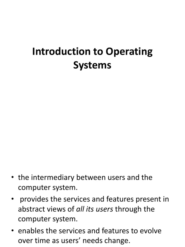 Introduction To Operating Systems | PDF | Operating System | Graphical User Interfaces