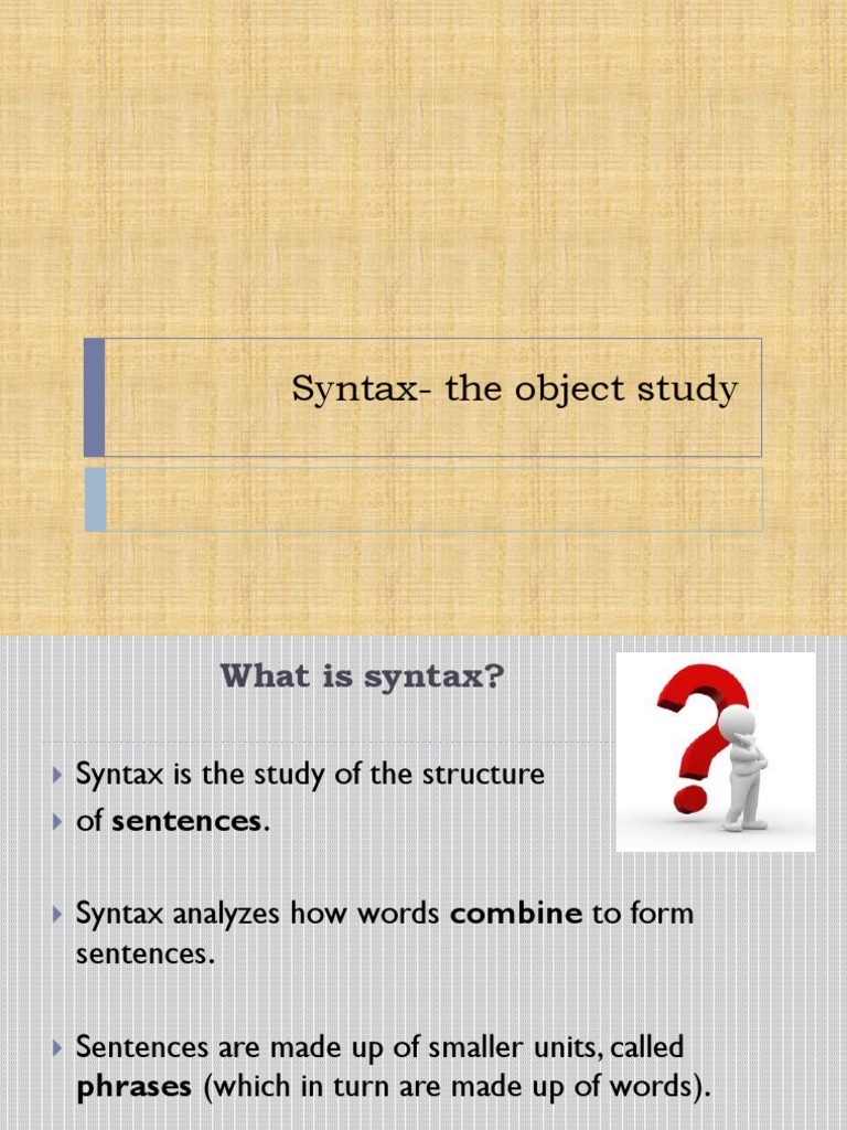 Syntax - The Object Study | PDF