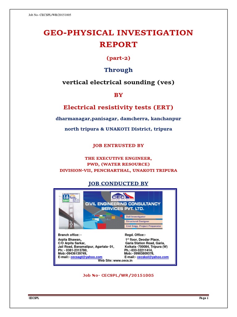 Report On ERT | PDF | Electrical Resistivity And Conductivity ...
