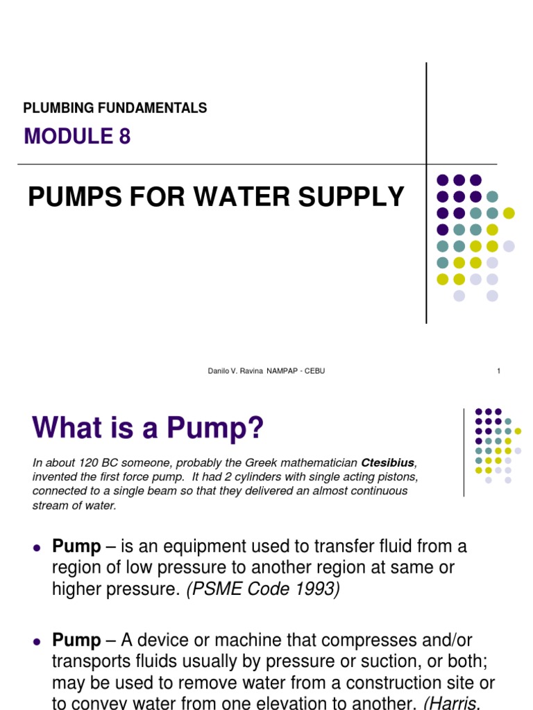 Module 8 - Pumps PDF | PDF | Pump | Hydraulics