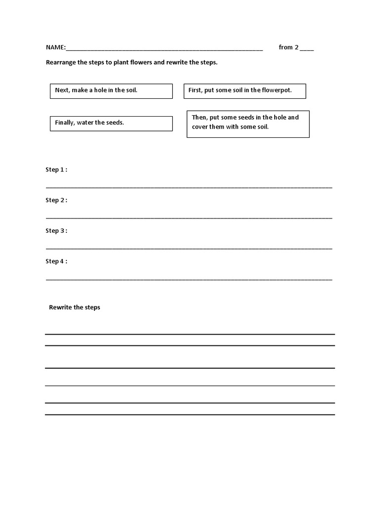 Worksheet Planting Flower | PDF