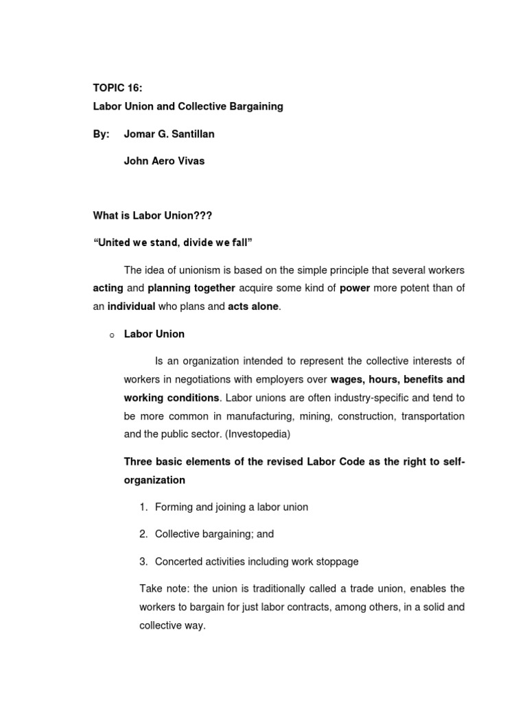 Labor Union & Collective Bargaining Guide | PDF | Trade Union ...