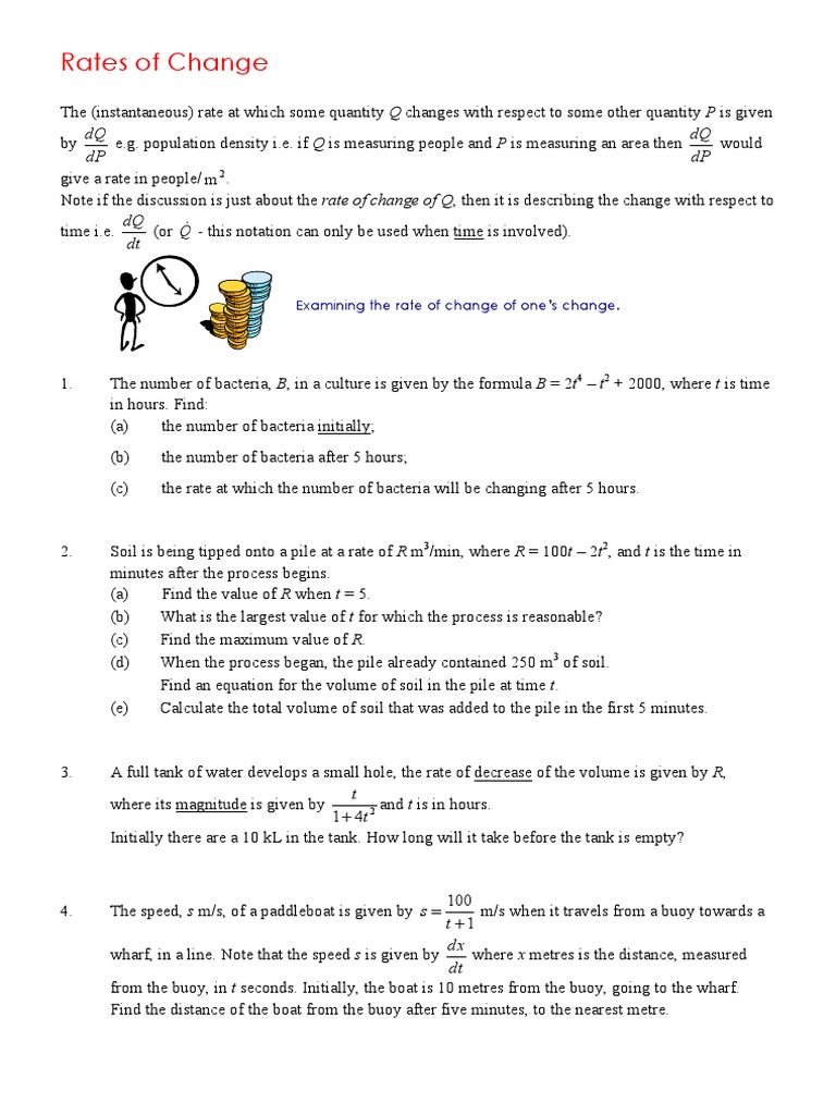 Rates of Change: DQ DP DQ DP | PDF | Derivative | Speed
