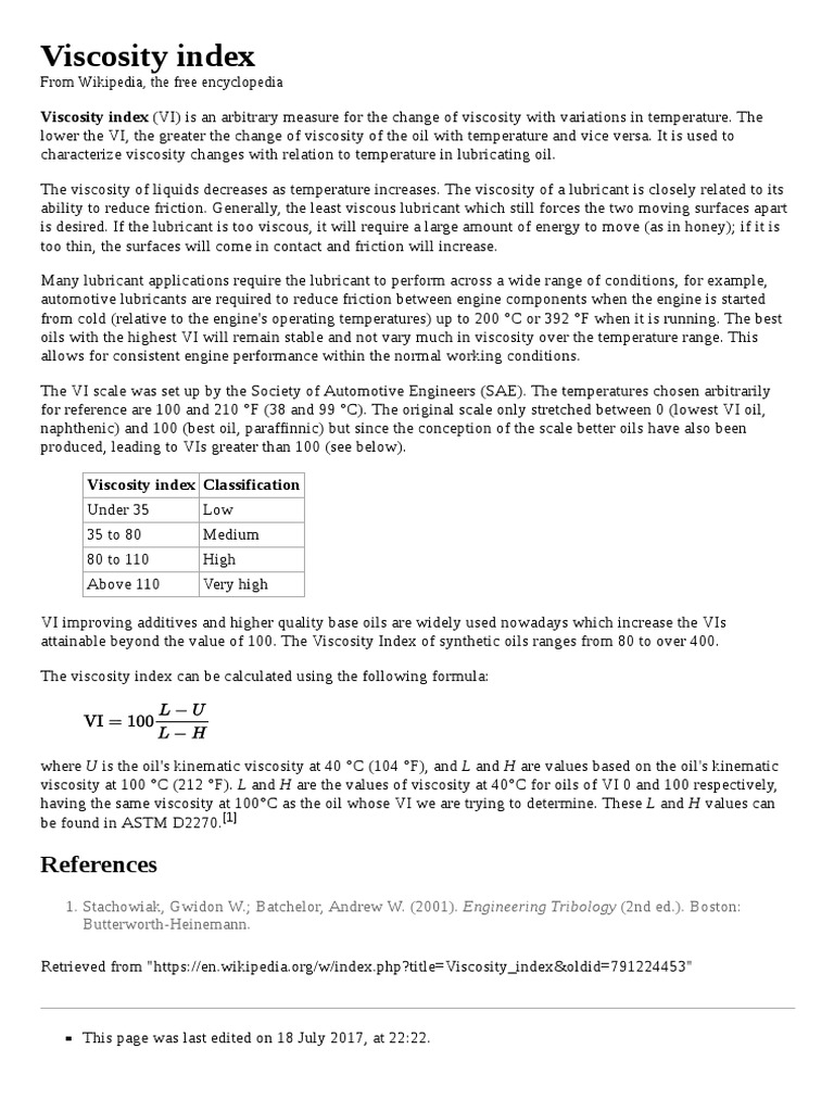 Viscosity Index | PDF | Materials Science | Soft Matter