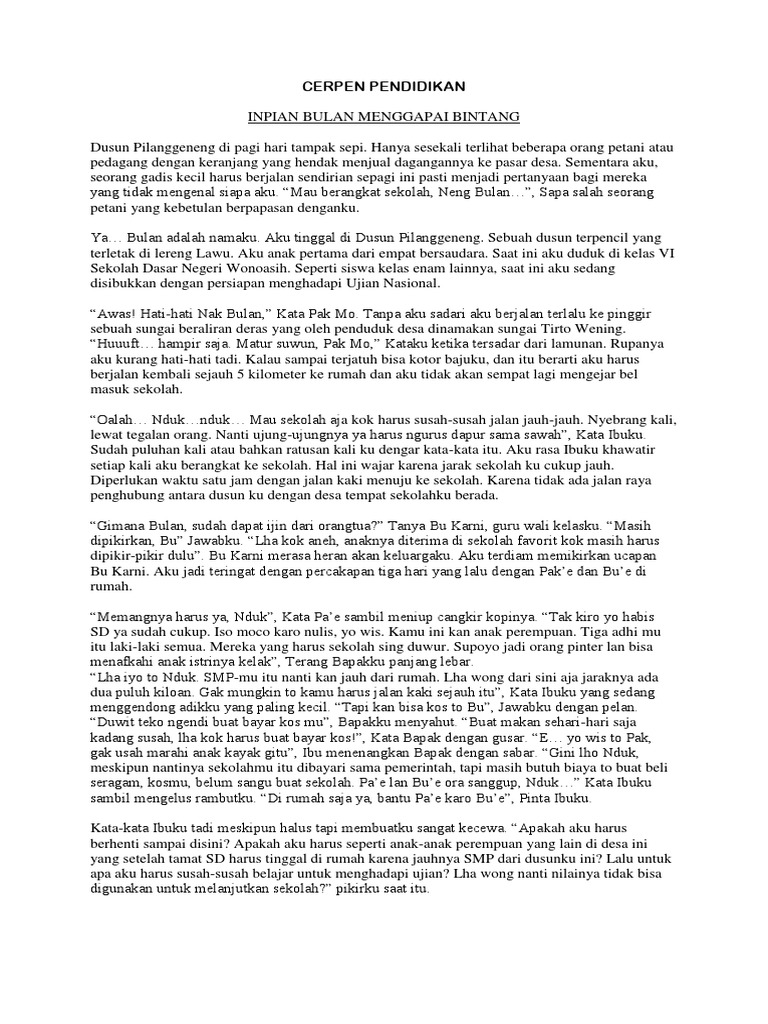 Cerpen Pendidikan | PDF