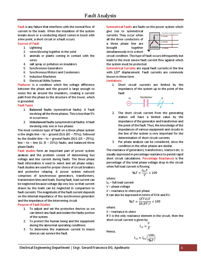 Fault Analysis | PDF | Electrical Impedance | Transformer