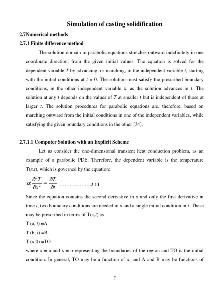 Numerical Modelling Simulation Of Casting Solidification Pdf Integral Finite Element Method
