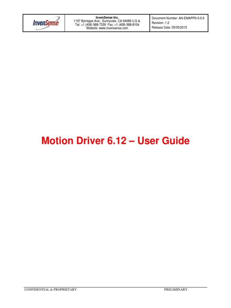 App Note 3 - Motion Driver 6.12 Porting Guide | PDF | Microcontroller | Device Driver