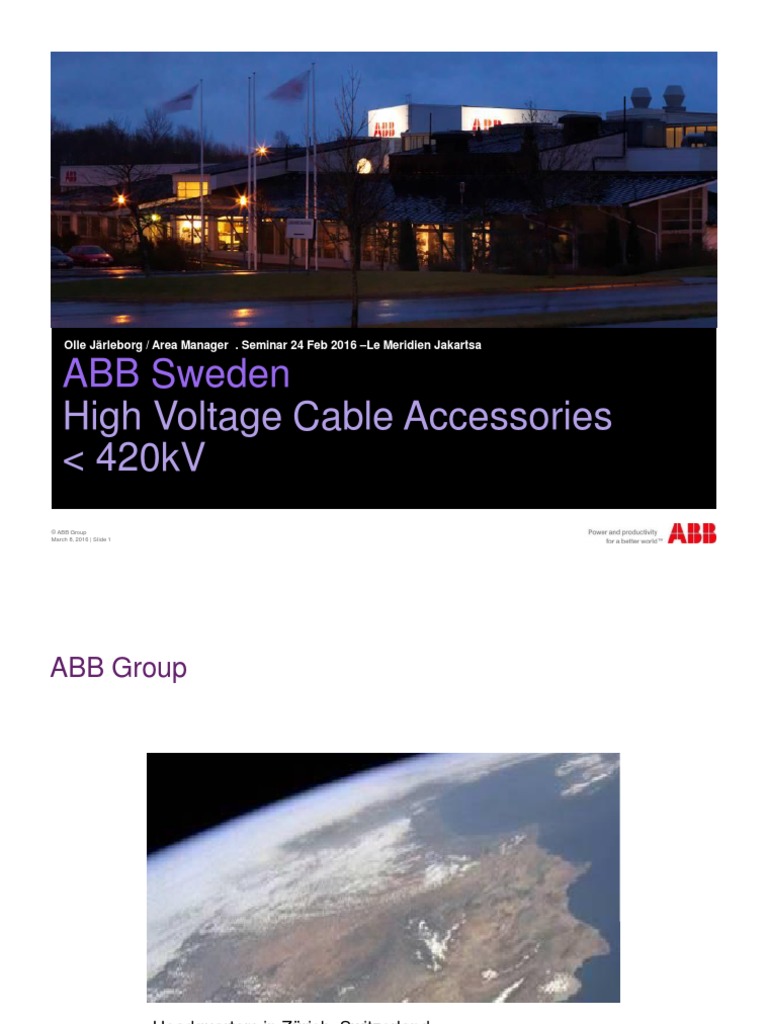 Kabeldon HV Presentation-2016 ID | PDF | Insulator (Electricity) | Cable