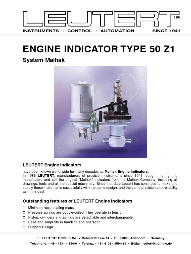 Engine Indicator Type 50 z1 | PDF | Steam Engine | Piston