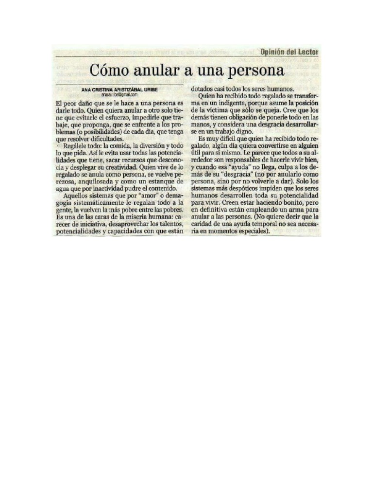 Como Anular A Una Persona | PDF