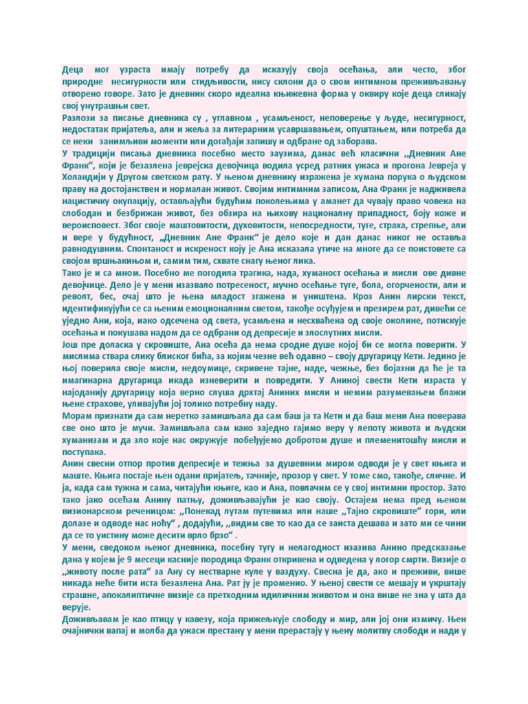 Dnevnik Ane Frank | PDF