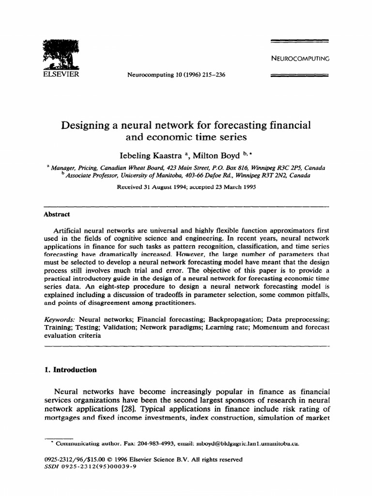 Designing A Neural Network For Forecasting Financial and Economic Time ...
